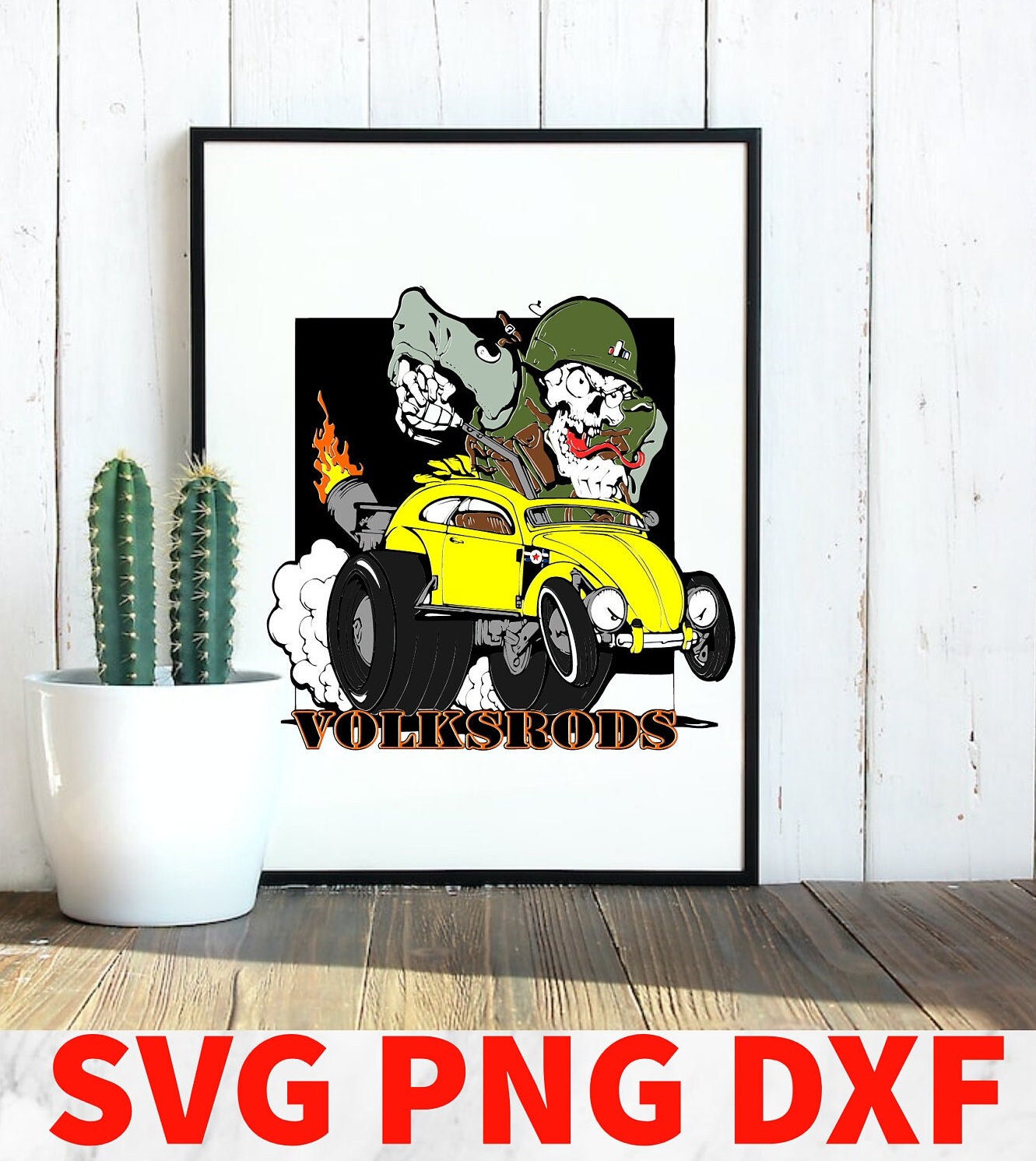 Volksrod Rat Rod Rockabilly Layered SVG PNG DXF File. Vintage Graphic ...