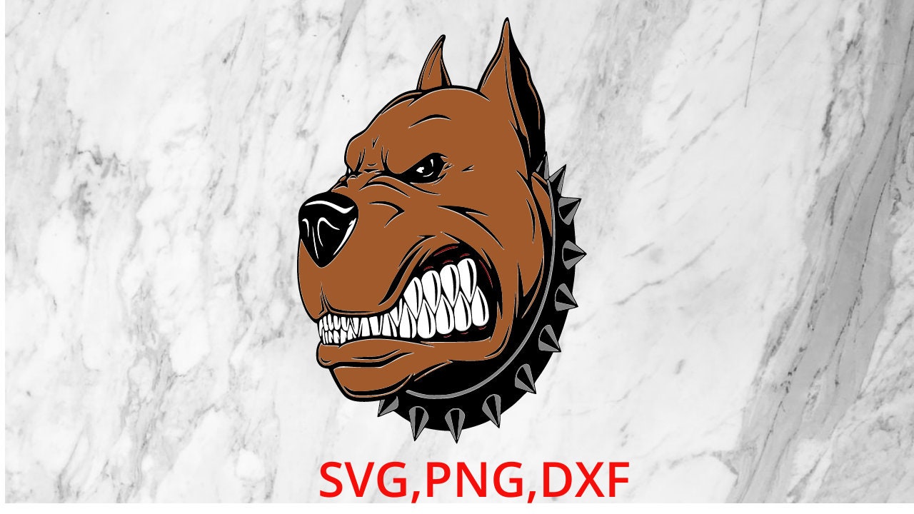 Guard Dog Layered Vector File. SVG PNG DXF Digital File Download. Mean ...