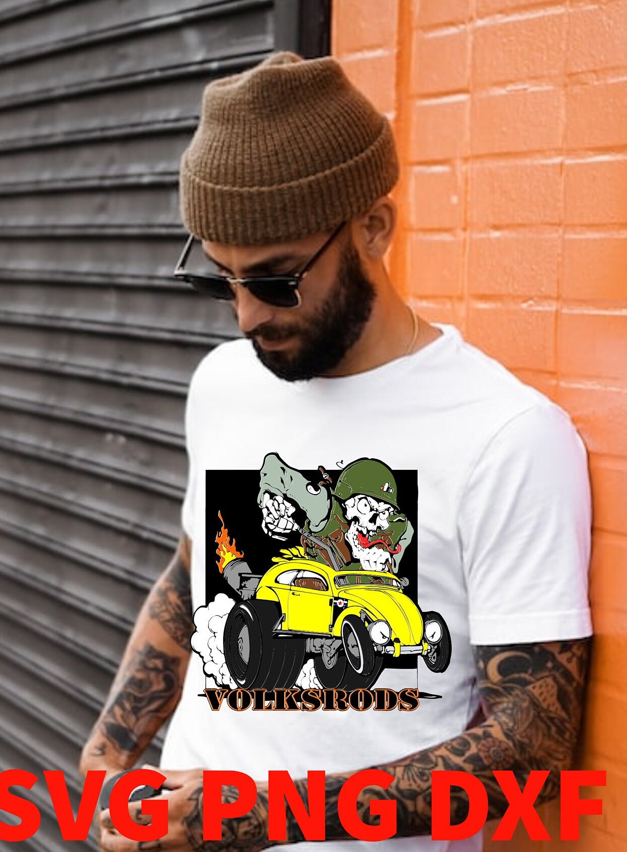 Volksrod Rat Rod Rockabilly Layered SVG PNG DXF File. Vintage Graphic ...