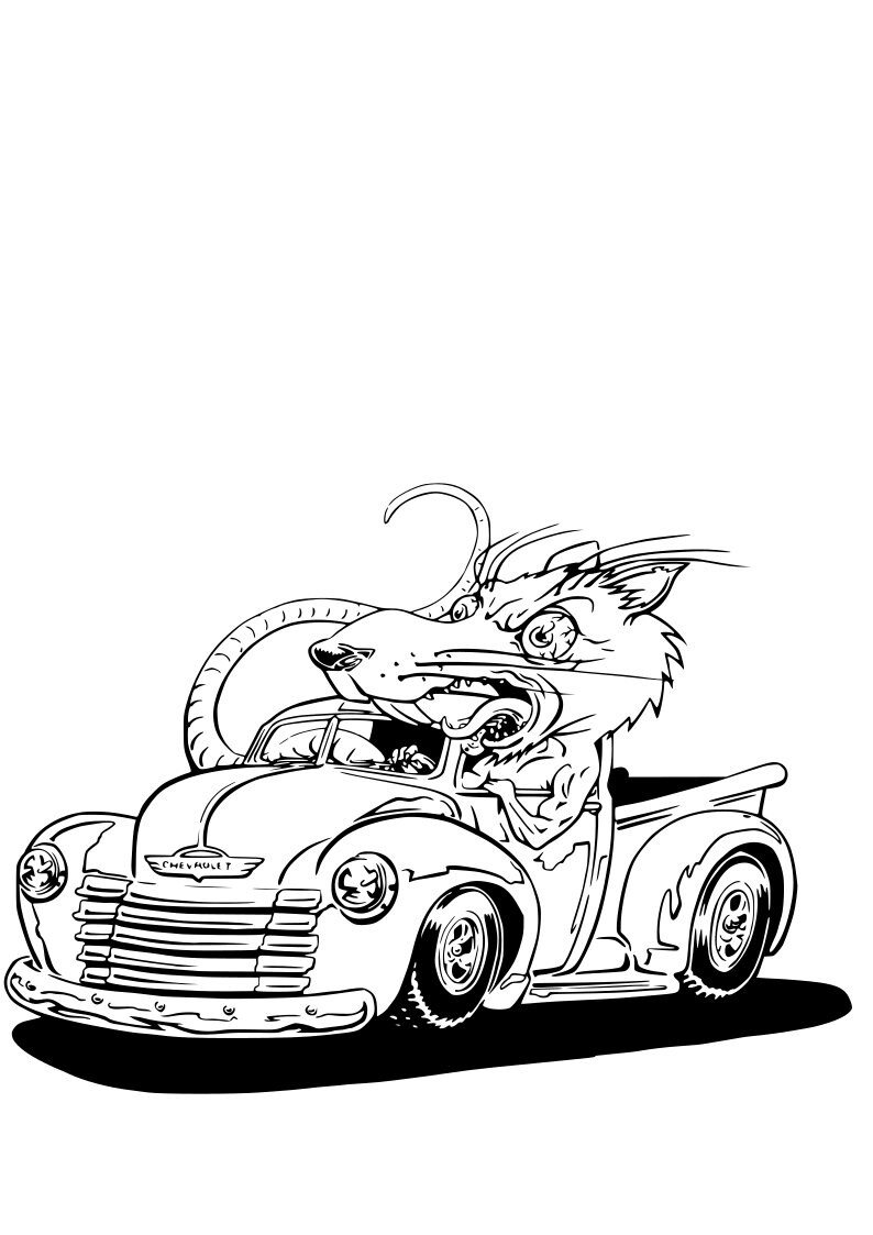 Rat Rod Chevrolet Truck Black White SVG PNG DXF Downloadable - Etsy