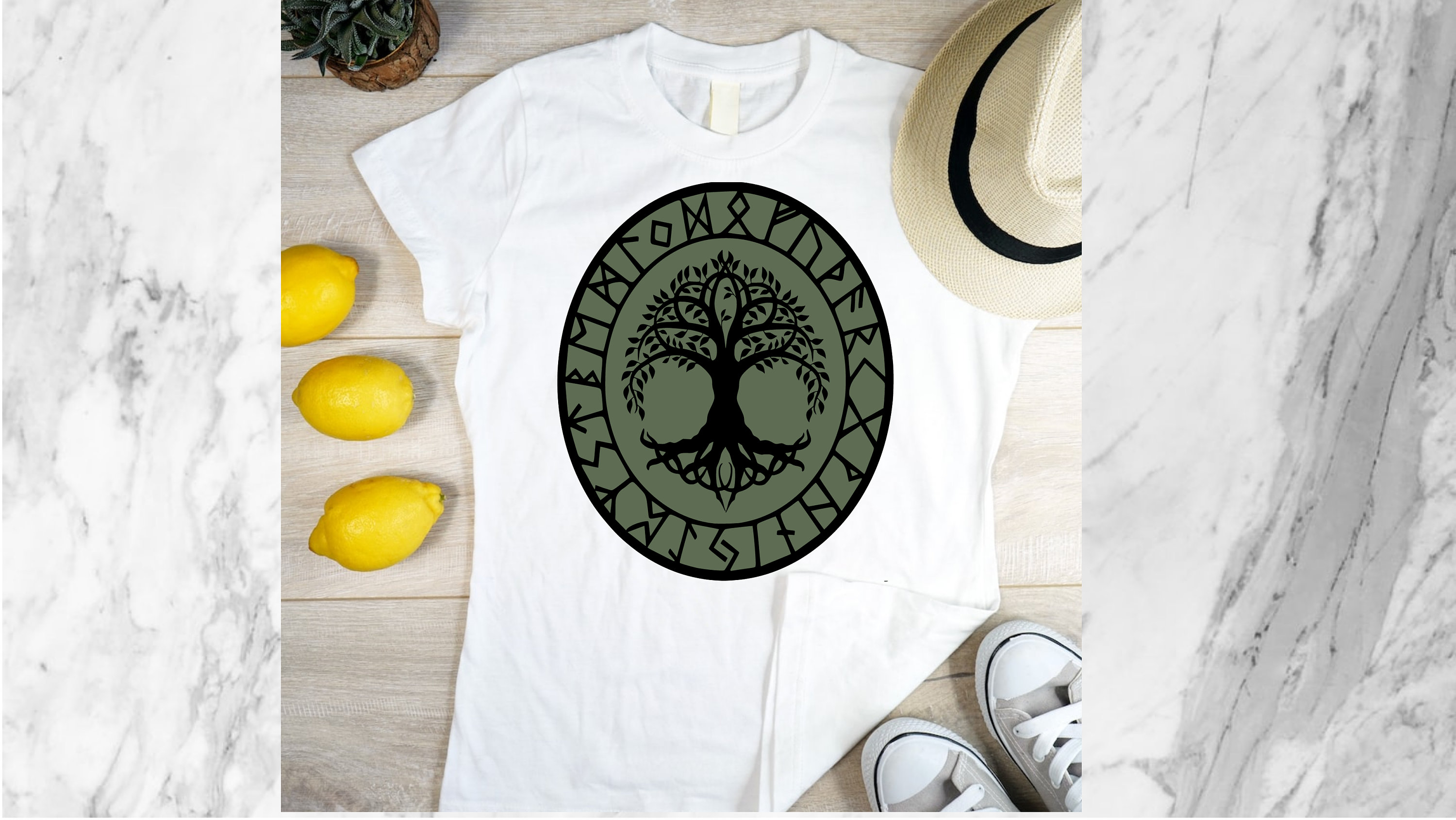 Viking Celtic Tree of Life Tribal Runes Protection SVG DXF PNG File ...