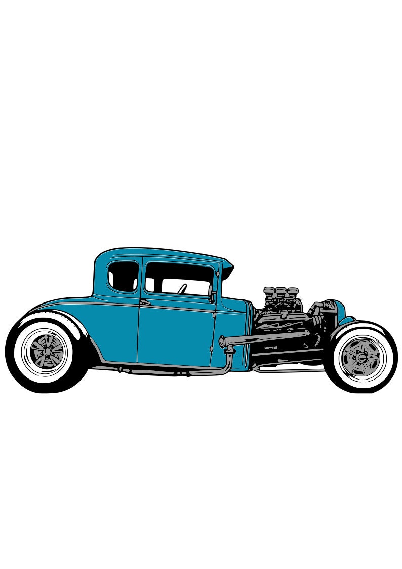 Rat Rod Baby Blue Rockabilly SVG PNG DXF File Format Will Work in All ...