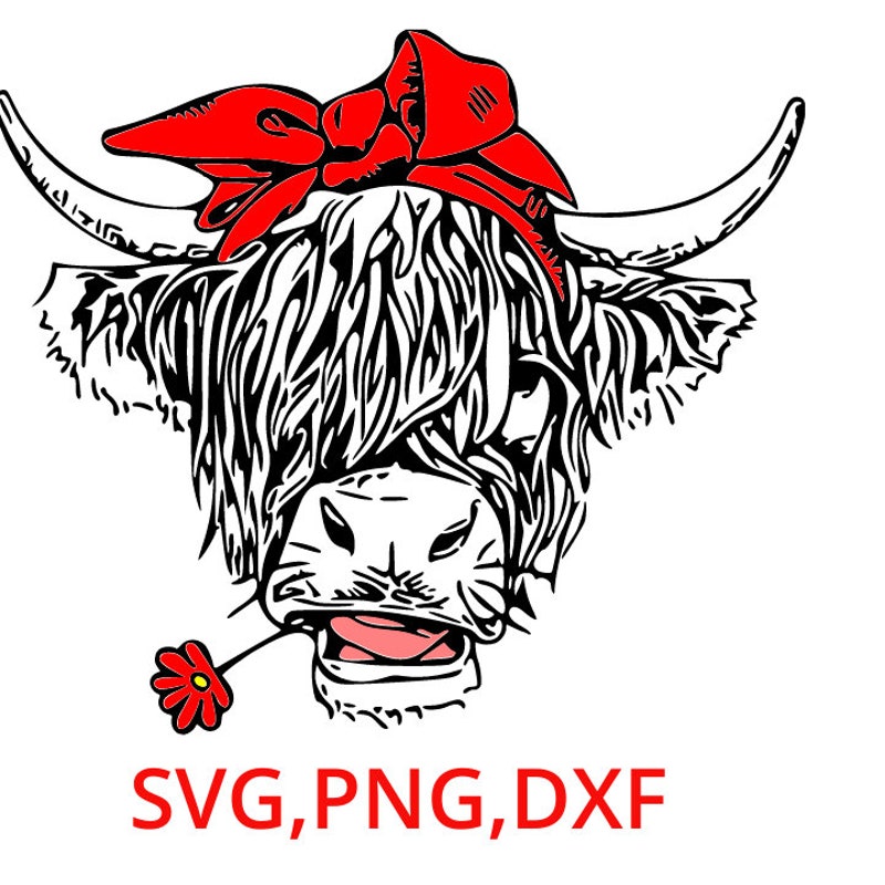 Cow With Bow Svg - Etsy
