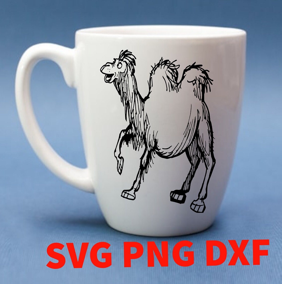 Camel Sizeable Vector Graphic Cartoon Desert Happy Two Hump SVG PNG Dxf ...