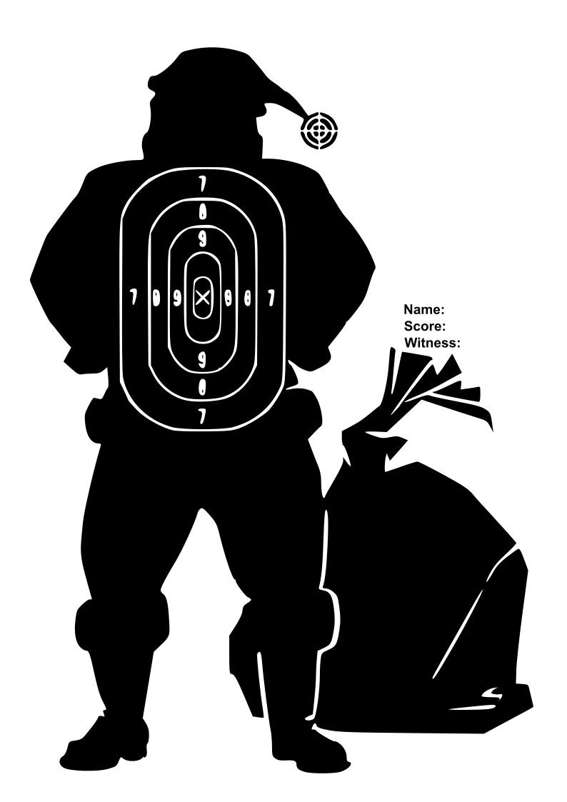 Santa Clause Target SVG PNG DXF Digital File Format. Christmas Hunting ...