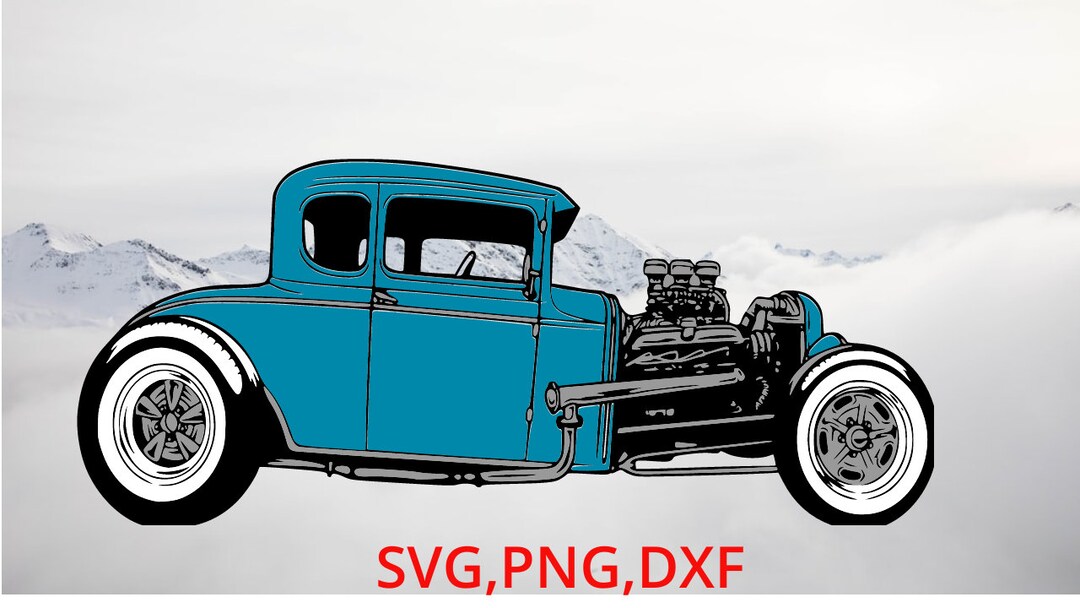 Rat Rod Baby Blue Rockabilly SVG PNG DXF File Format Will Work in All ...