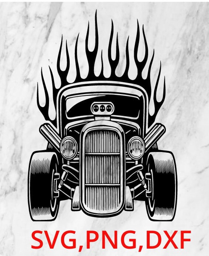 Rat Rod Rockabilly SVG PNG DXF Format Work With Cutting Machines ...