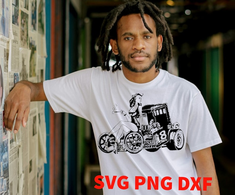 Rat Rod Pin up Girl Street Car Classic Hot Rod Rockabilly Racer Cool ...