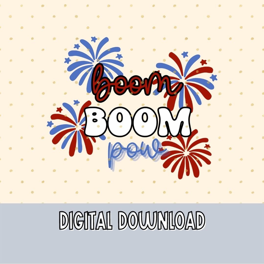 America Fourth of July Red White and Blue Fireworks Boom Boom - Etsy