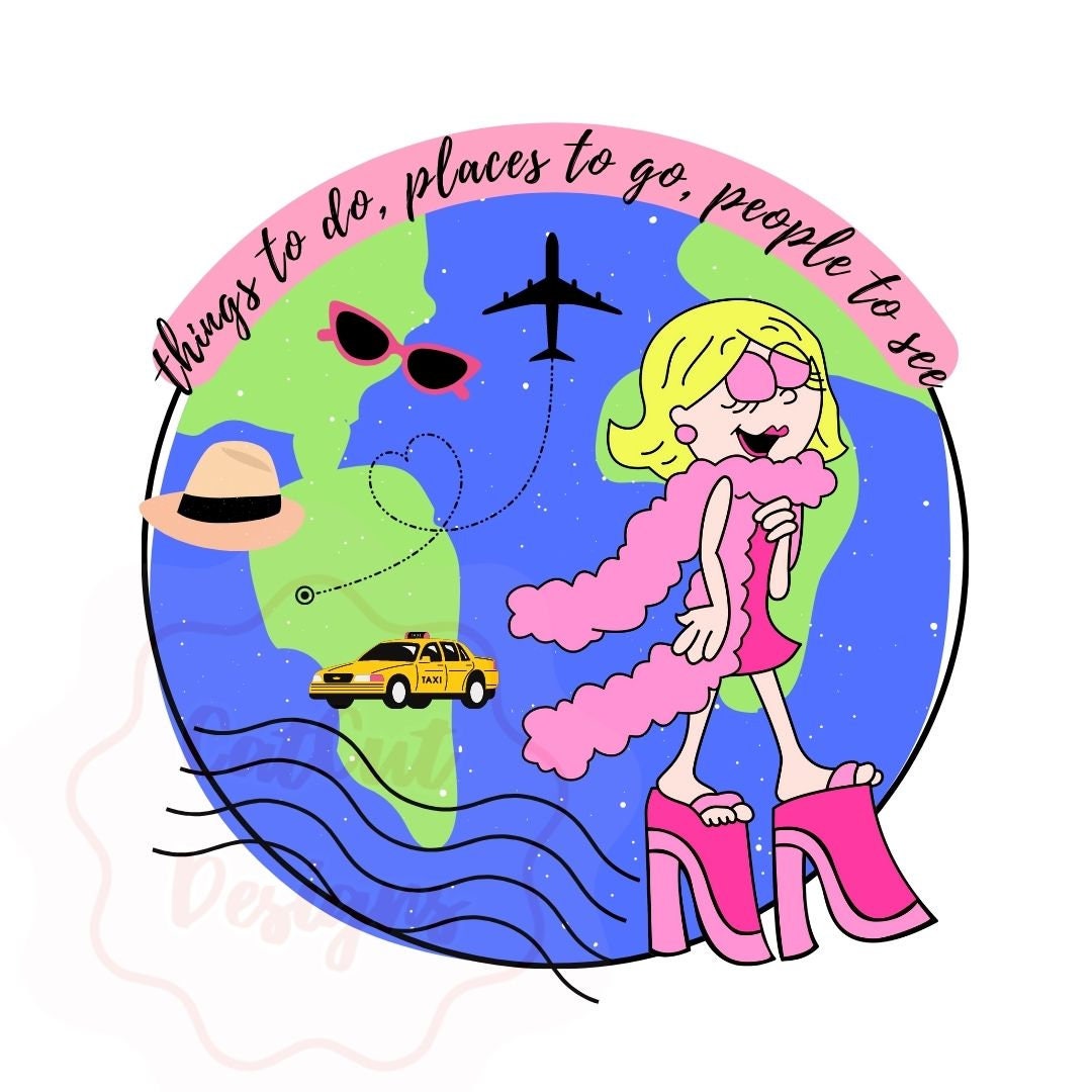 Retro Traveling Lizzie Cartoon Stamp PNG Digital Download File - Etsy