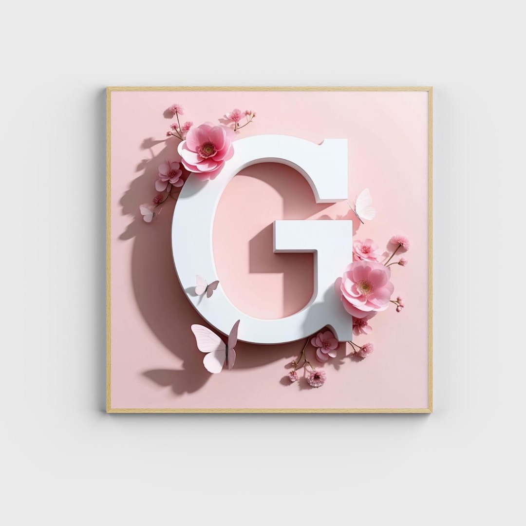 Personalized Elegant Letter G Print, Instant Download Name Portrait ...
