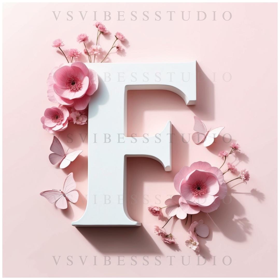 Personalized Floral Letter F Print, Instant Download Elegant Name ...
