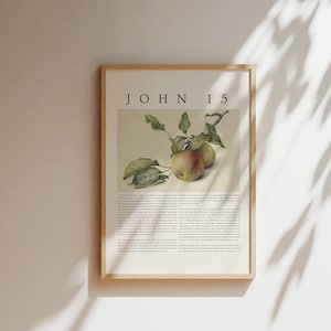 John 15 Bible Verse Print: Vintage Christian Home Decor (digital ...