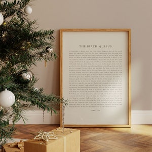 The Birth of Jesus, Luke 2:1-20, Christmas Wall Art, Christian ...