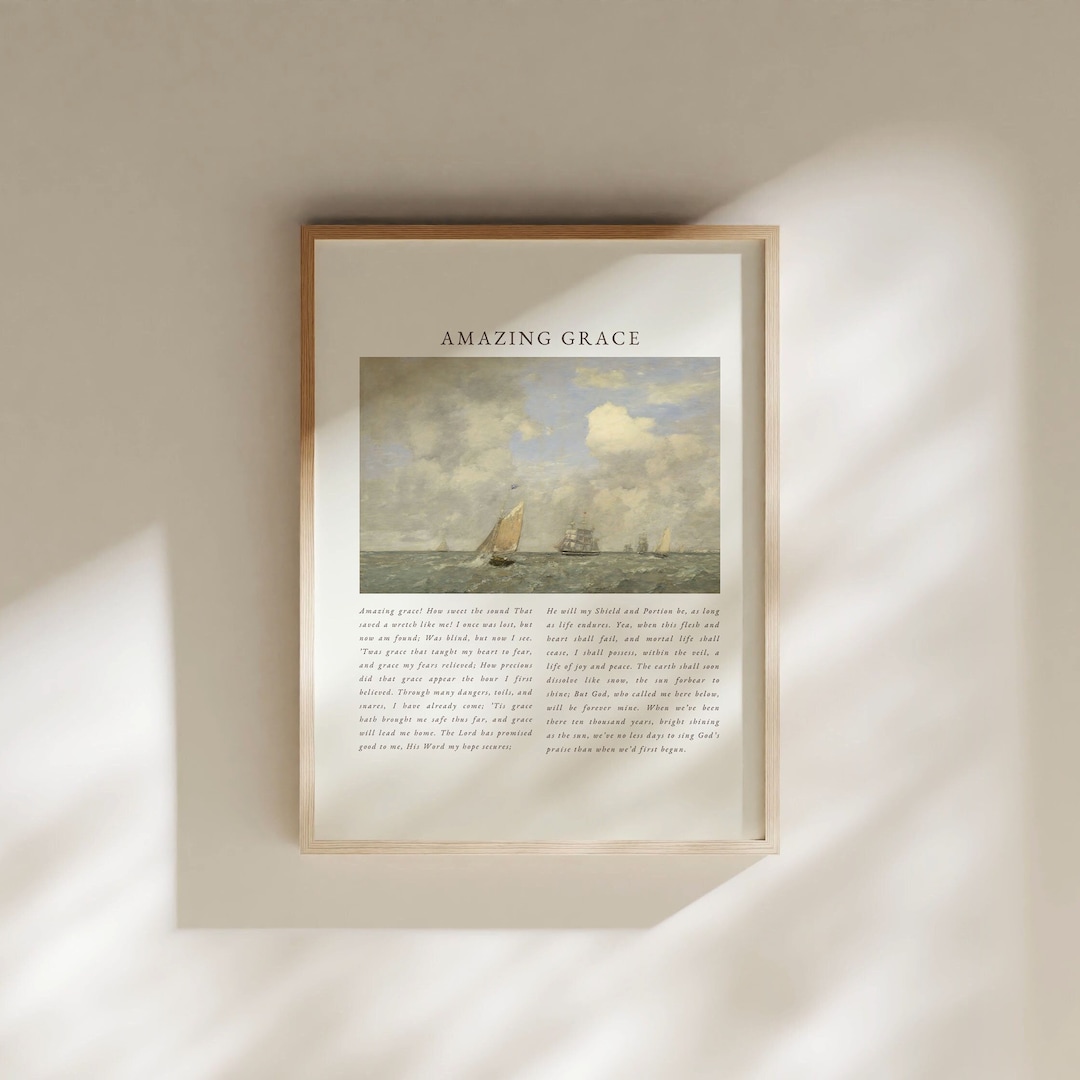 Amazing Grace Printable Wall Art, Amazing Grace Wall Decor, Christian ...