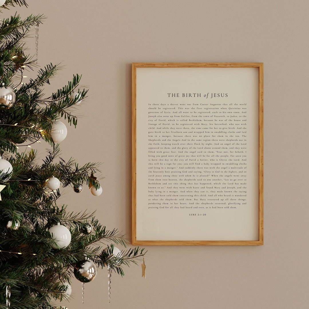 The Birth of Jesus, Luke 2:1-20, Christmas Wall Art, Christian ...