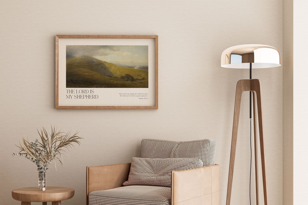 Psalm 23 Bible Verse Wall Art, the Lord is My Shepherd, Vintage ...