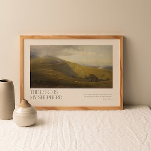 Psalm 23 Bible Verse Wall Art, the Lord is My Shepherd, Vintage ...