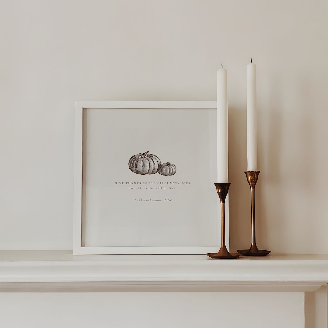 Give Thanks in All Circumstances, Christian Fall Wall Art, Thanksgiving ...