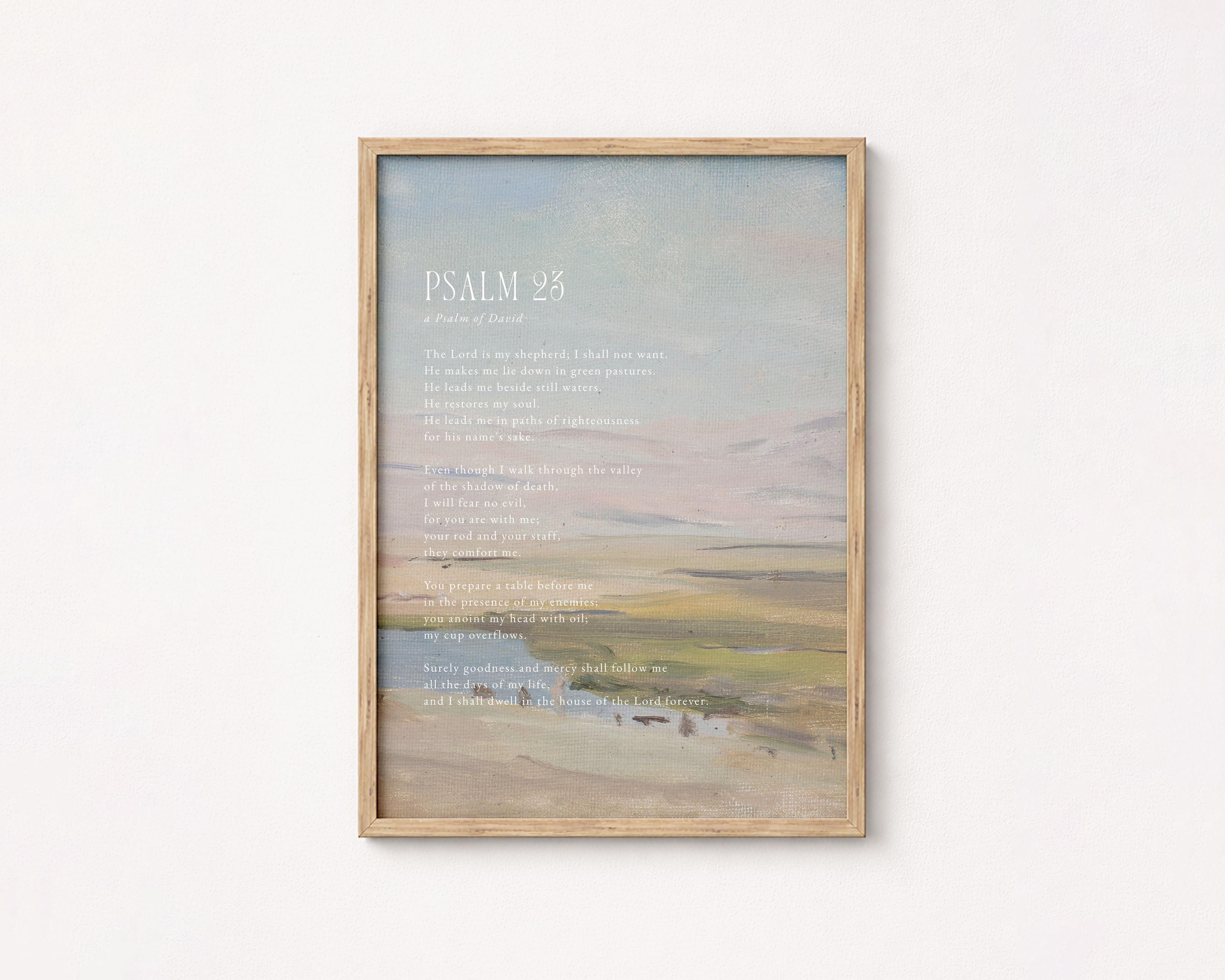 Psalm 23 Print, Christian Wall Art, Bible Verse Poster (physical Print ...