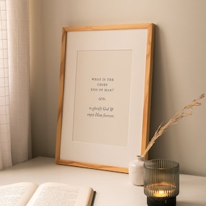 Chief End of Man Print: Westminster Catechism, Reformed Christian Decor ...