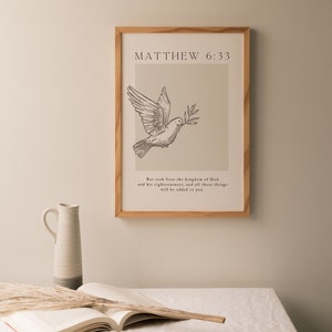 Matthew 6:33, Seek First His Kingdom Wall Art, Christian Home Decor ...