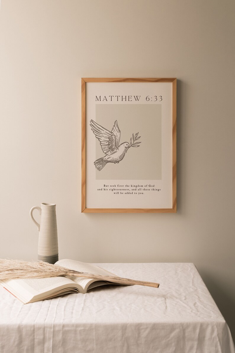 Matthew 6:33, Seek First His Kingdom Wall Art, Christian Home Decor ...