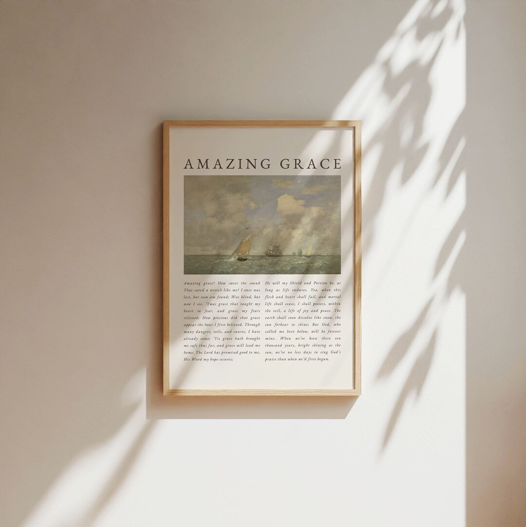 Amazing Grace Printable Wall Art, Amazing Grace Wall Decor, Christian ...