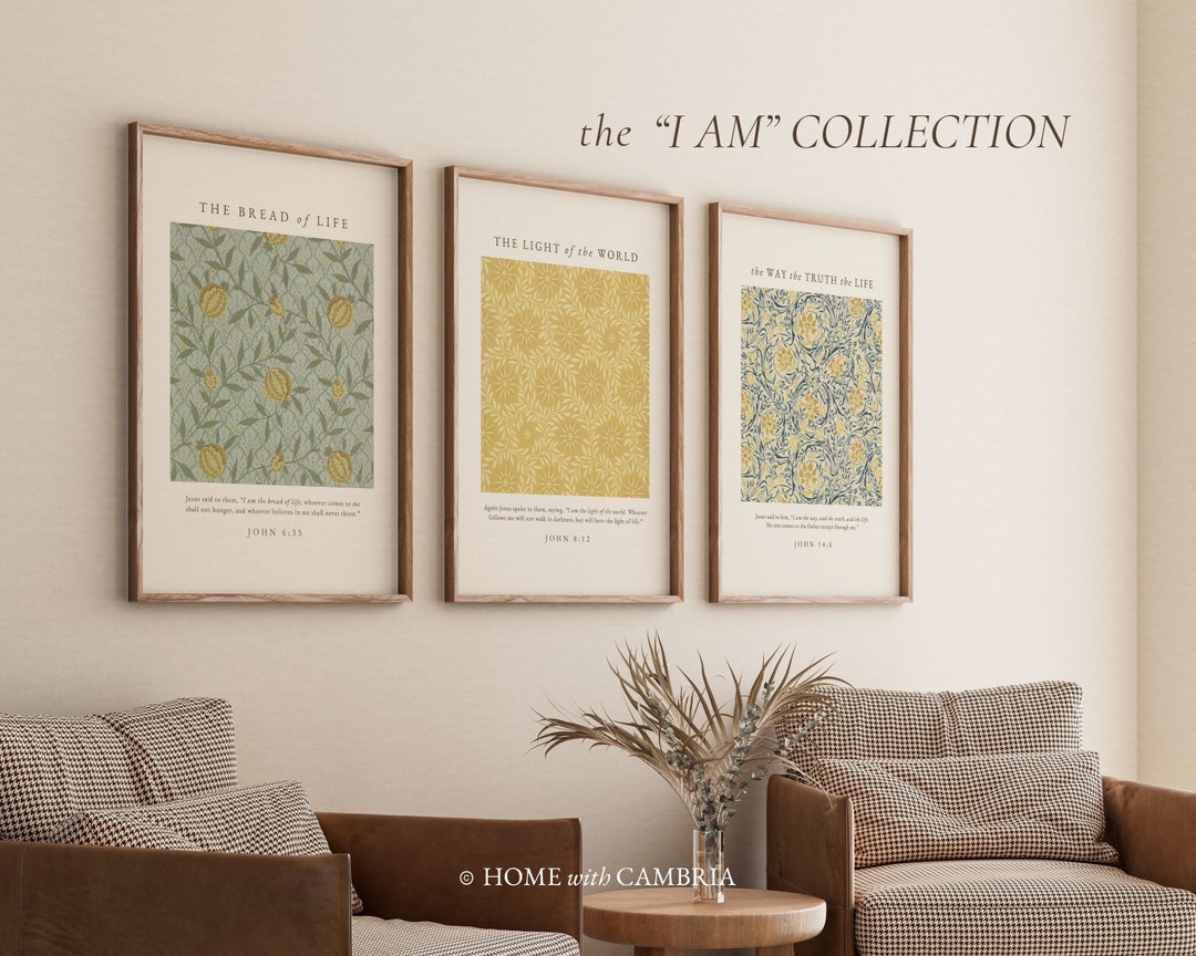 Vintage Bible Verse Art Prints: Christian Home Decor (set of 3 ...