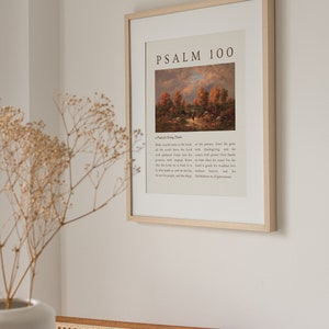 Psalm 100 Wall Art, Vintage Fall Christian Wall Art, Thanksgiving ...