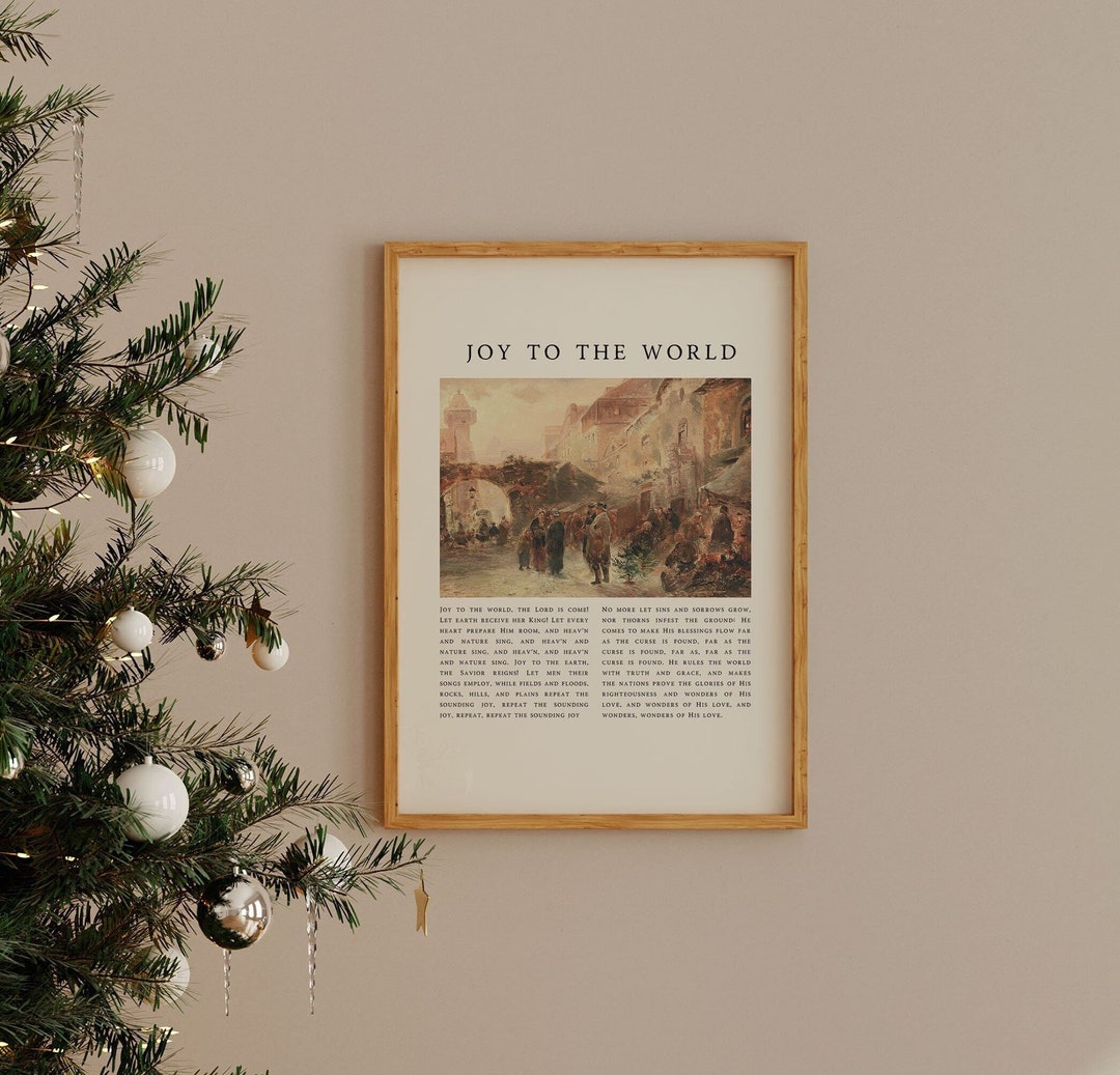 Joy to the World Printable Wall Art, Christmas Song Lyrics Print ...