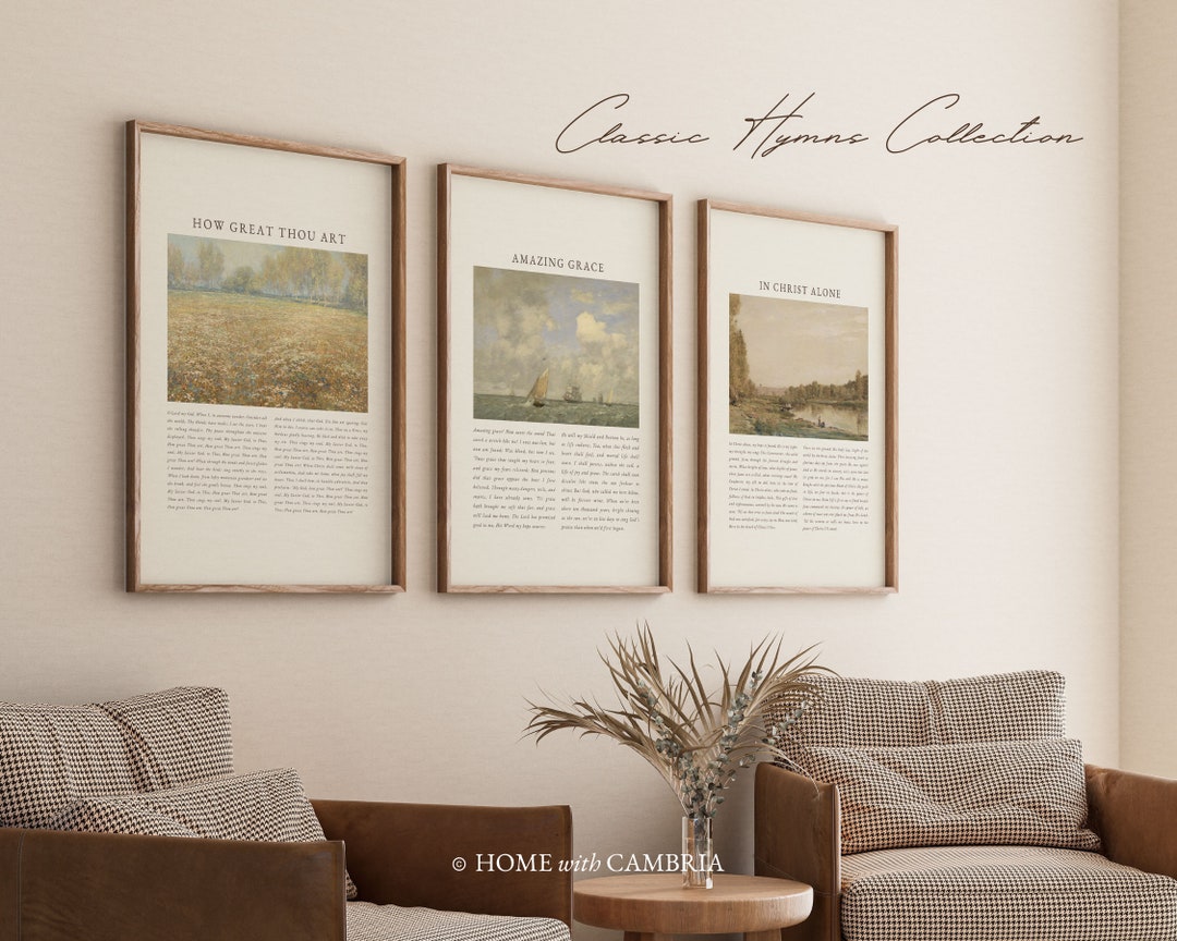 Christian Hymns Wall Art Print Set, Vintage Hymns (digital Download) - Etsy