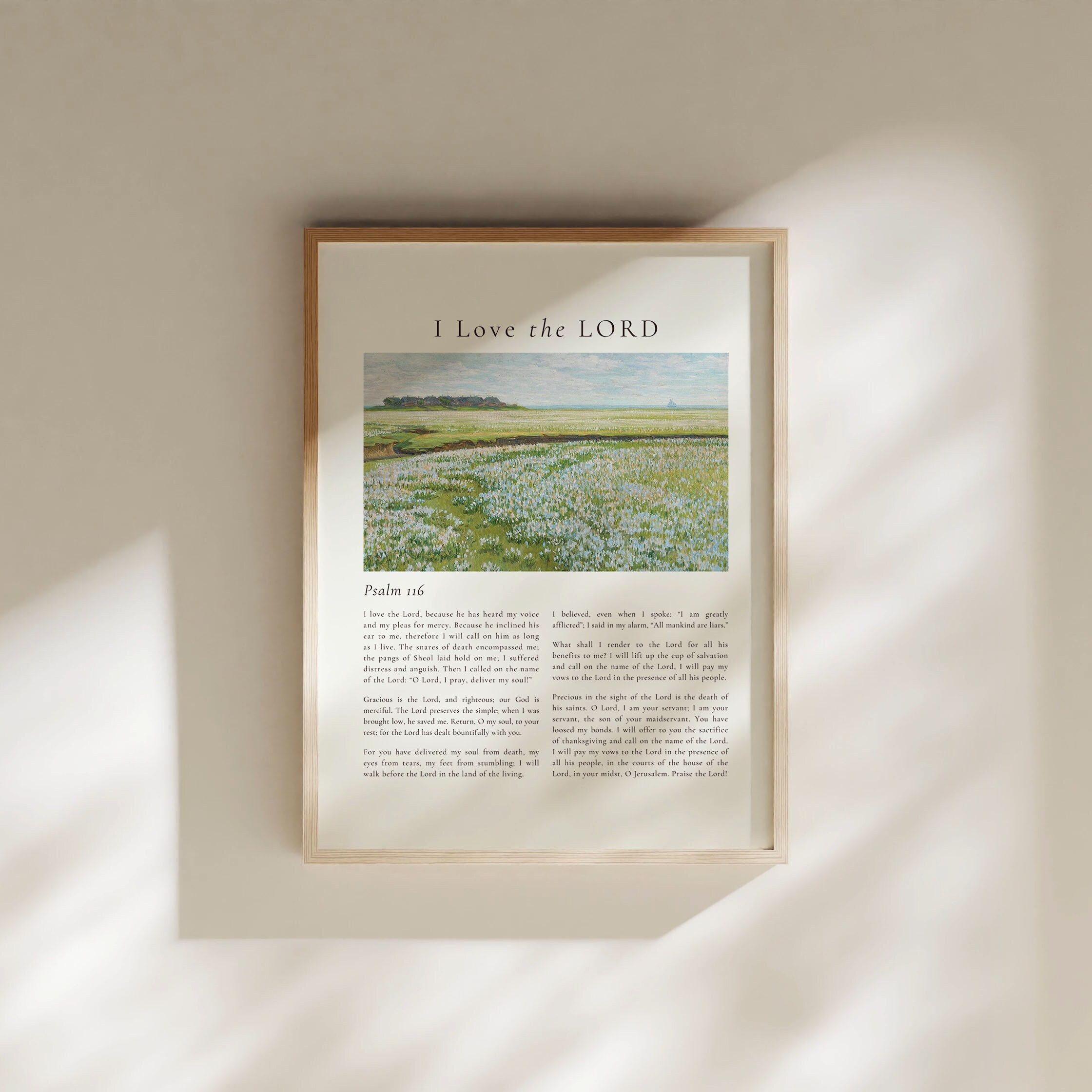 Psalm 116 Scripture Art: Vintage Flower Field Painting (digital ...