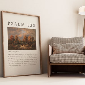Psalm 100 Wall Art, Vintage Fall Christian Wall Art, Thanksgiving ...