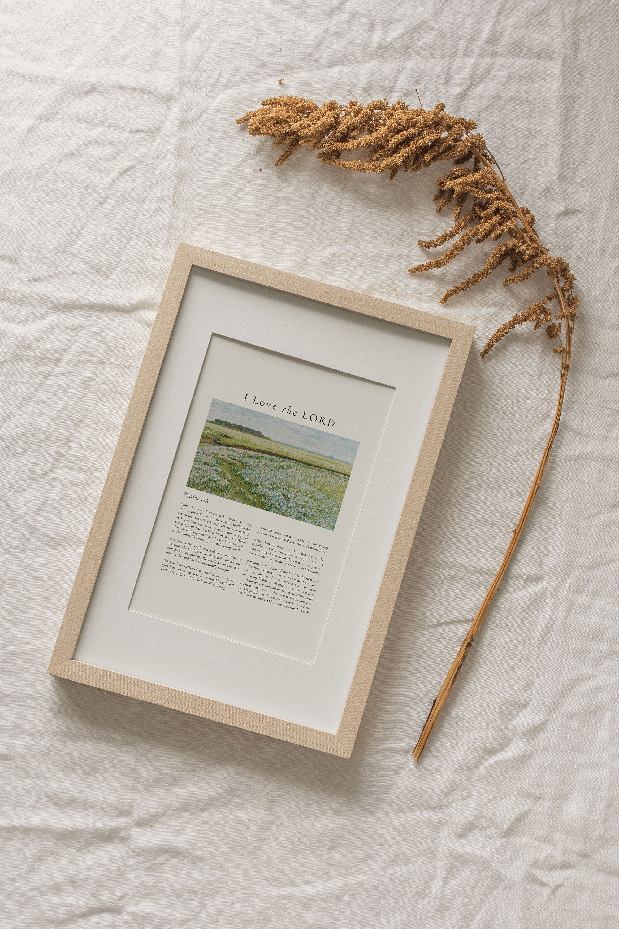 Psalm 116 Scripture Art: Vintage Flower Field Painting (digital ...