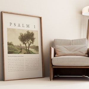 Psalm 1 Wall Art, Blessed is the Man Psalm 1 Print, Bible Verse ...