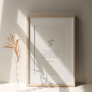 Psalm 86:12, Fall Christian Wall Art, Thanksgiving Scripture Print ...