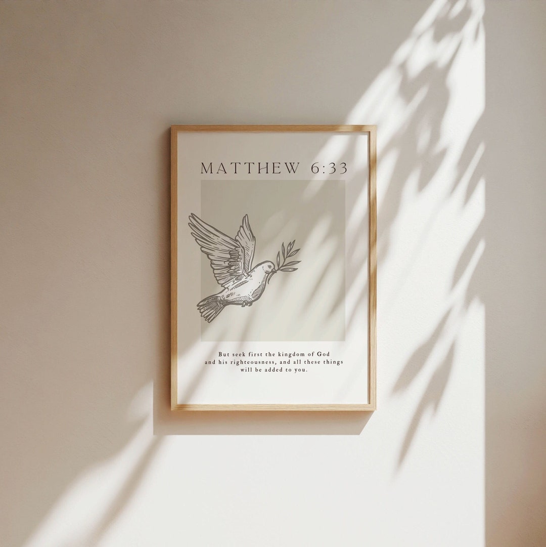 Matthew 6:33, Seek First His Kingdom Wall Art, Christian Home Decor ...