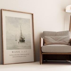 Fishers of Men Poster, Christian Wall Art, Bible Verse Wall Art ...