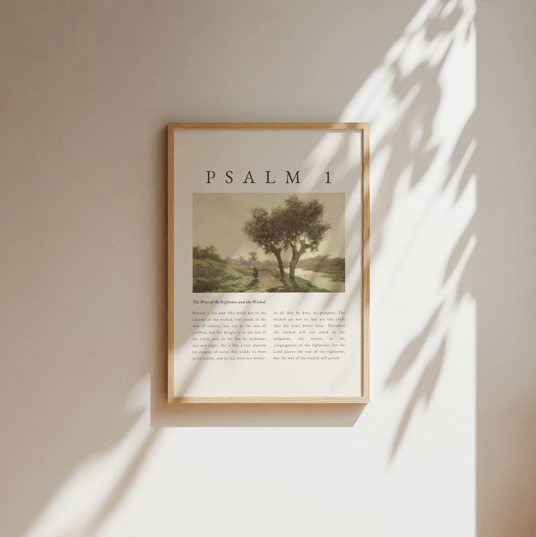 Psalm 1 Wall Art, Blessed is the Man Psalm 1 Print, Bible Verse ...