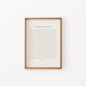 The Birth of Jesus, Luke 2:1-20, Christmas Wall Art, Christian ...