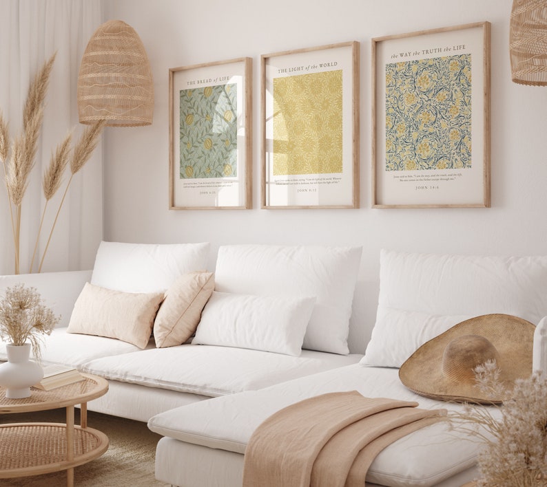 Vintage Bible Verse Art Prints: Christian Home Decor (set of 3 ...