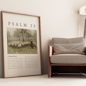 Psalm 23 Vintage Bible Verse Print: Christian Wall Art (digital ...