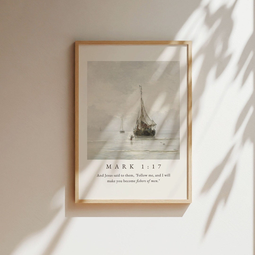 Fishers of Men Poster, Christian Wall Art, Bible Verse Wall Art ...