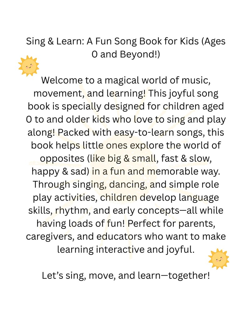 Kids Songbook: English Learning Songs & Zoo Coloring Pages (PDF ...