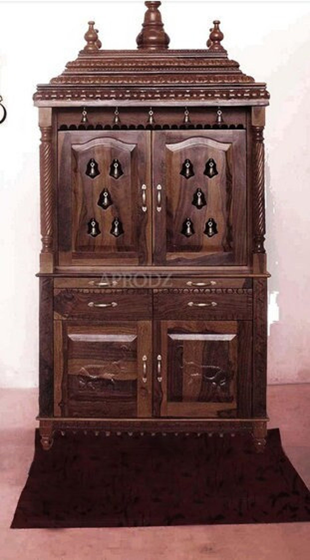 Wooden Temple Temples & Shrines ( 72" H, 36 " W, 18" D) Hand Pooja ...