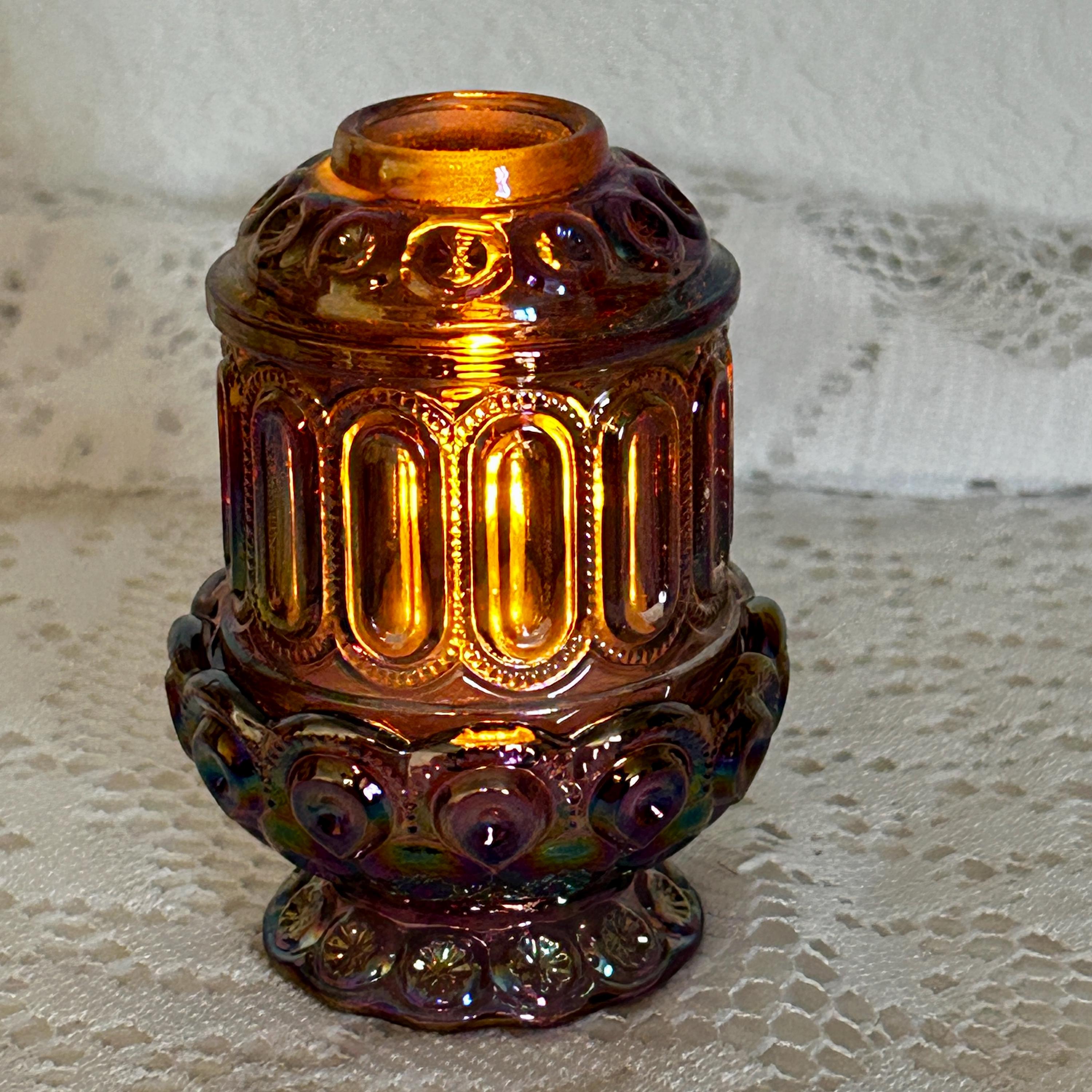 Weishar Glass Mini Courting Fairy Lamp Amethyst and Carnival Amethysist ...