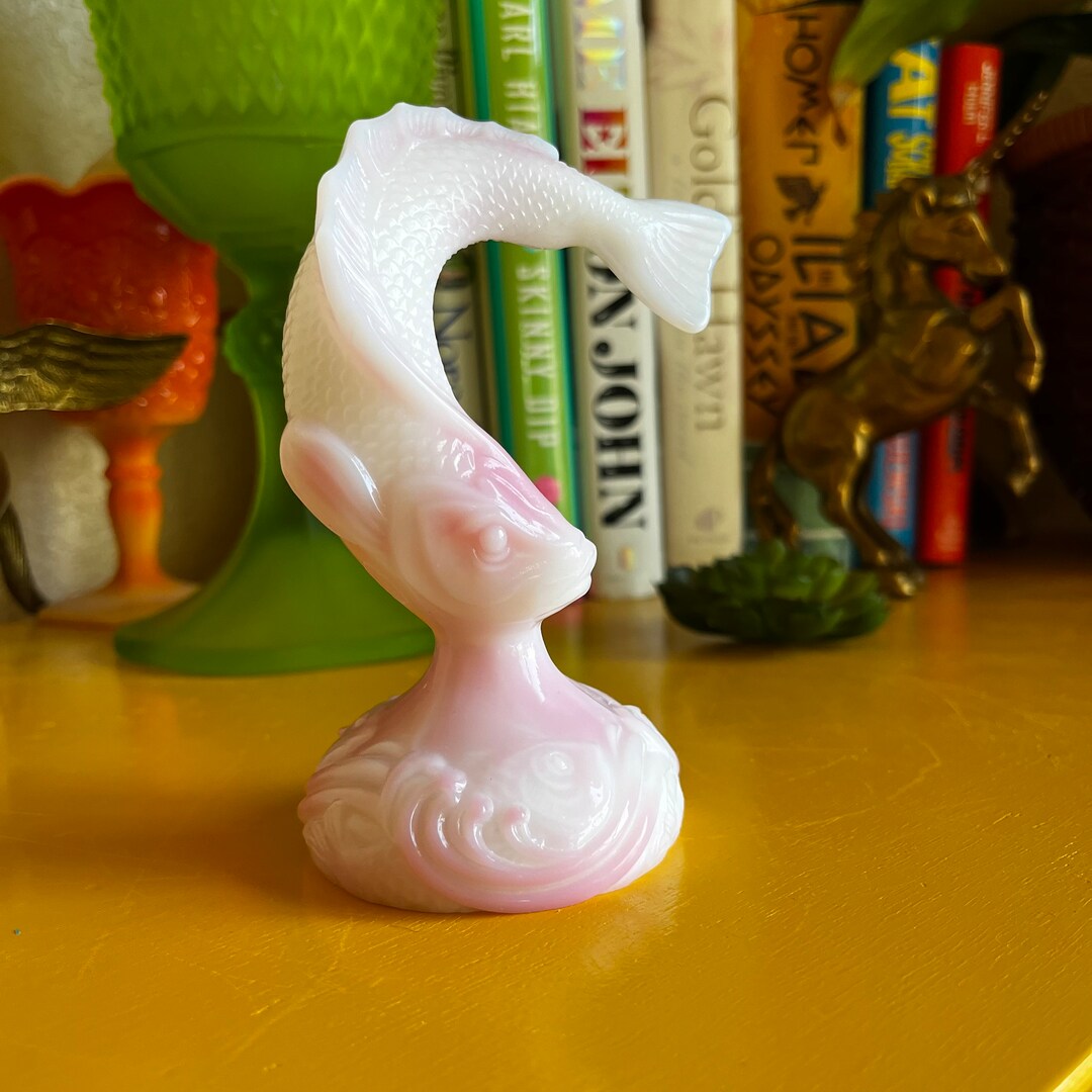 Vintage Fenton Glass Rosalene Pink Slag Glass Jumping Trout Fish - Etsy Vintage Fenton Glass Rosalene Pink Slag Glass Jumping Trout Fish - Etsy