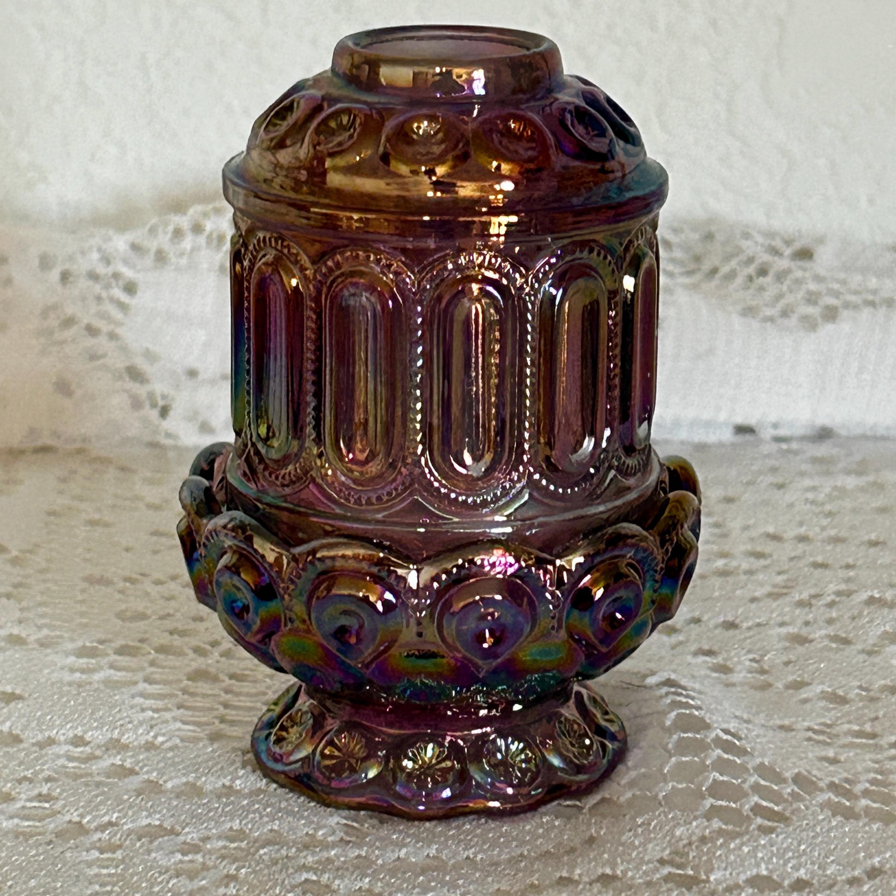 Weishar Glass Mini Courting Fairy Lamp Amethyst and Carnival Amethysist ...