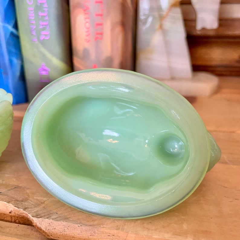 Mosser Glass Bunny on Nest Jadeite USA - Etsy